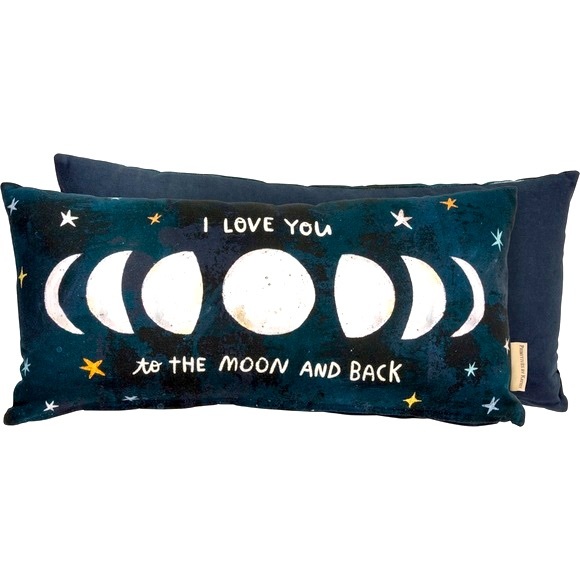 Primitives by Kathy | Accents | Moon Phases Cotton Pillow I Love You To ...
